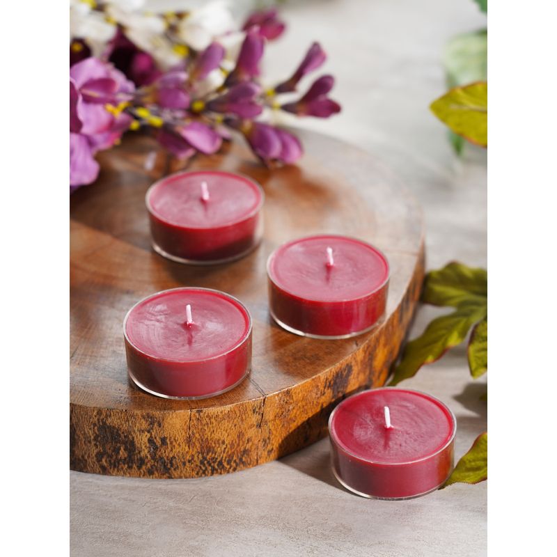 Buy Pure Home + Living Red Serene Big Tea Lights (Set-4) Online