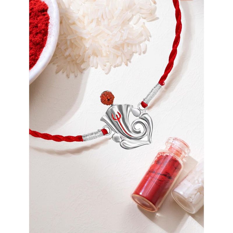 Buy Zavya Sacred Ganesh Ji with Rudraksh Rhodium-Plated Sterling Silver ...