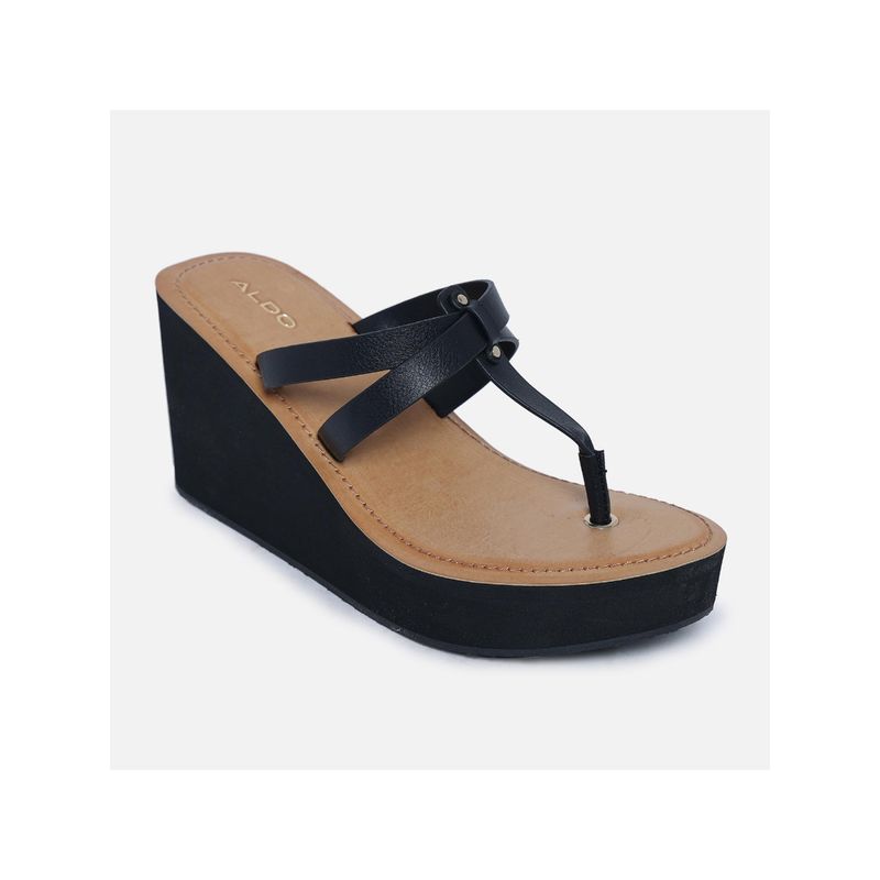 Buy Aldo Embellished Sequined Black Wedges Online