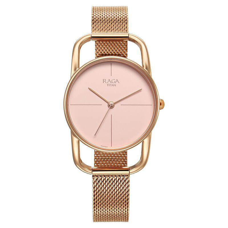 Buy Titan Women Peach Round Dial Analog Watch - 2696WM01 Online
