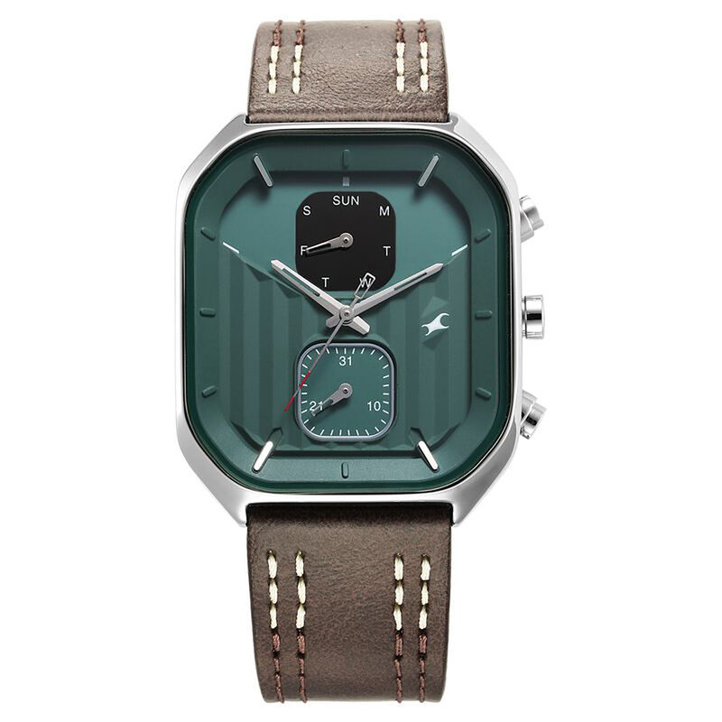 Buy Fastrack Men Green Square Dial Analog Watch - 3270SL03 Online