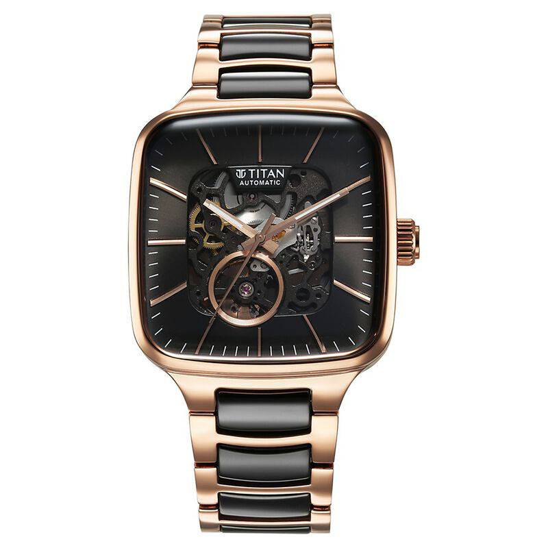 Buy Titan Men Black Square Dial Analog Watch - 90175KD03 Online