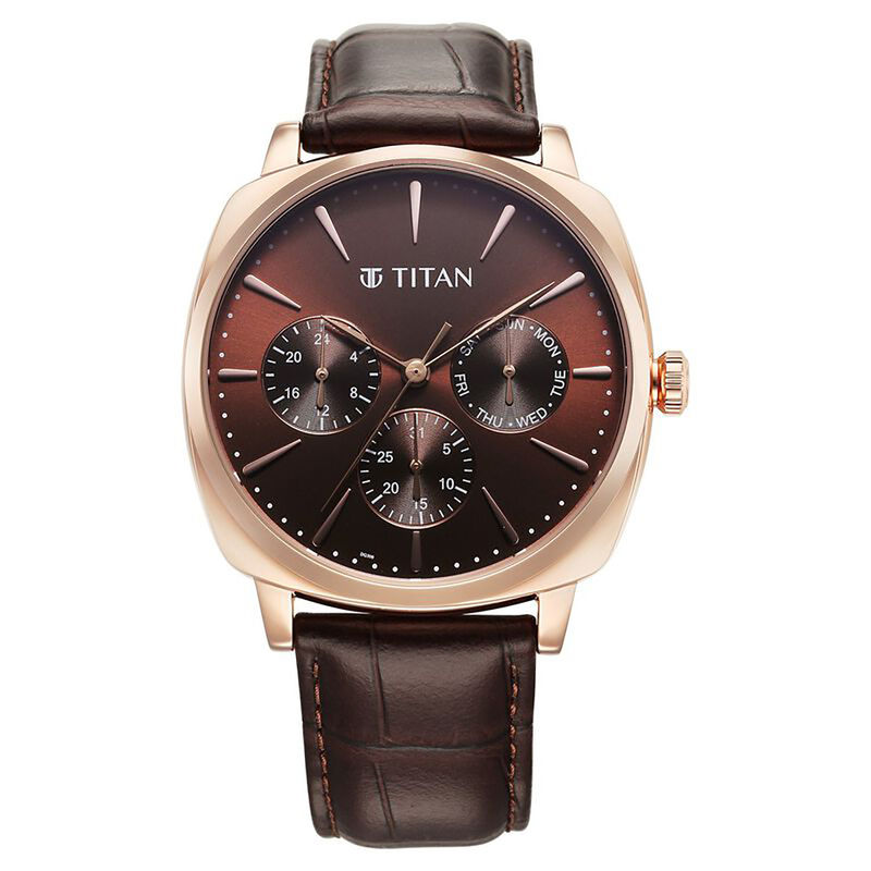 Buy Titan Men Brown Round Dial Analog Watch - 90189WL01 Online