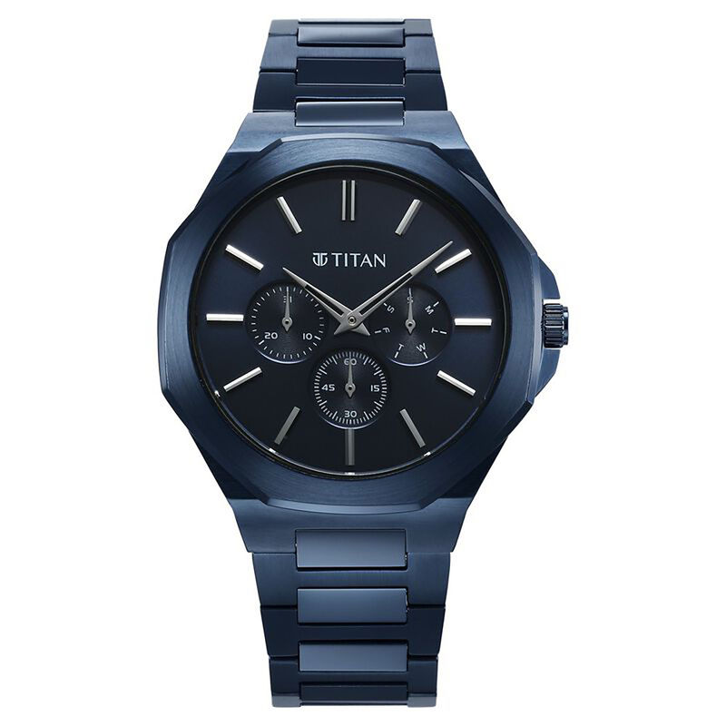 Buy Titan Men Blue Round Dial Analog Watch - 90198QM01 Online