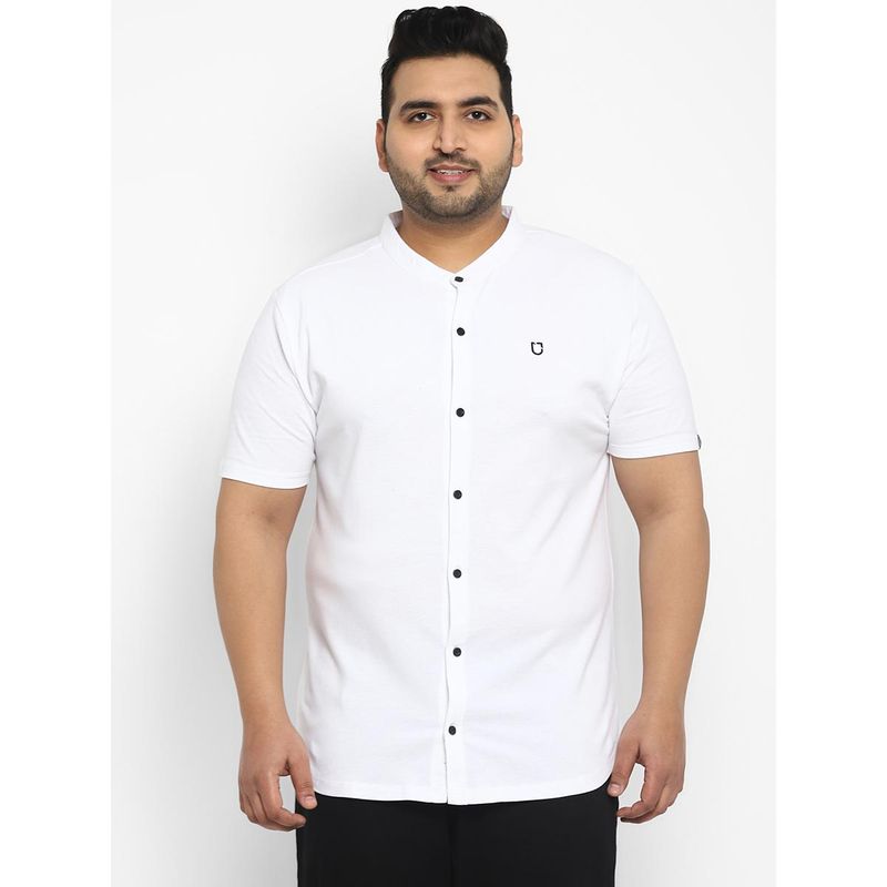 Urbano Plus Mens White Cotton Regular Fit Casual Polo Shirt With ...
