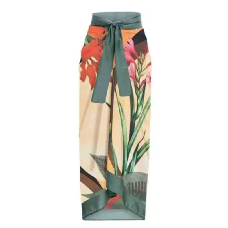 Buy WomanLikeU Beige Floral Sarong Online