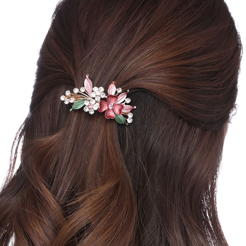 Buy Yellow Chimes Red Floral French Barrett Hairclips Online