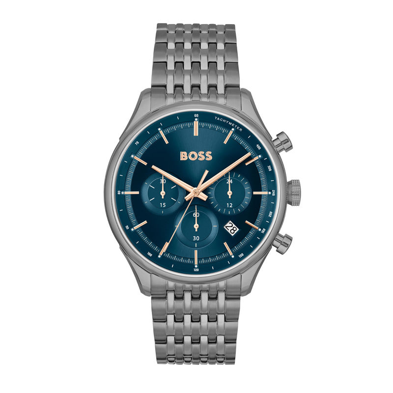 Buy Boss Gregor Chronograph Blue Round Dial Men Watch - 1514083 Online