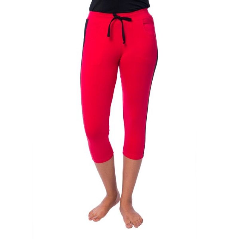 Nite Flite Athletic Pink Cotton Lycra Capris With Black Panel: Buy Nite ...