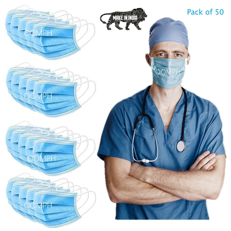 OOMPH 3 Ply Non Surgical Disposable Face Mask With Earloop For Men ...