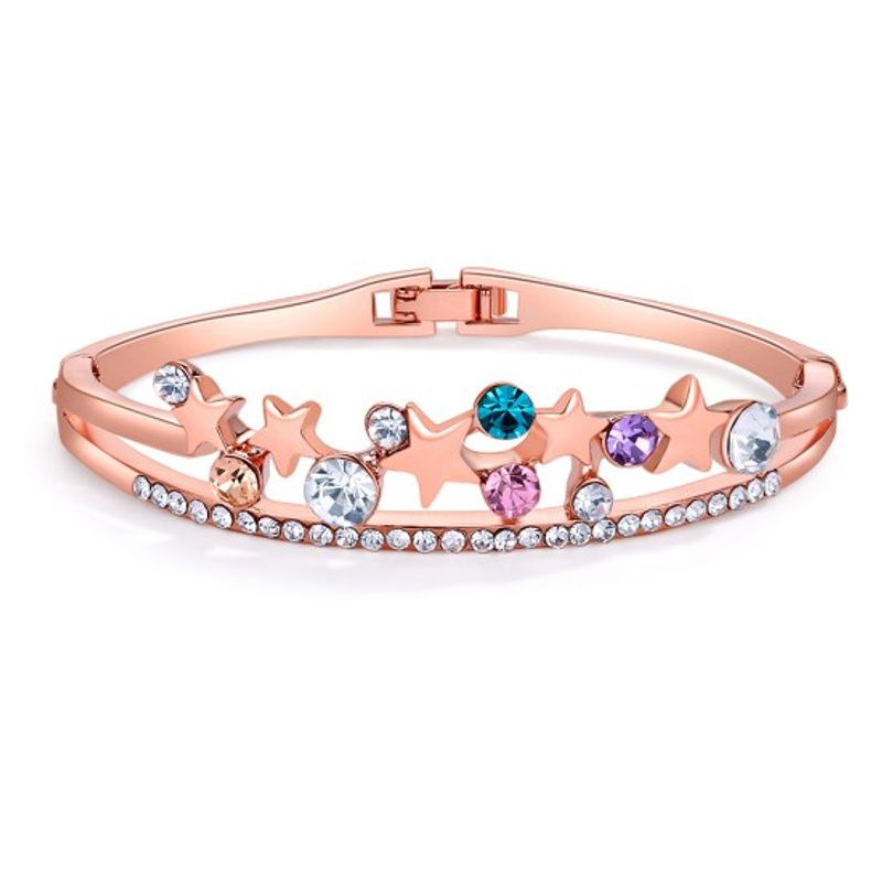 Buy Jewels Galaxy Rose Gold-Plated Handcrafted Bangle-Style Bracelet Online
