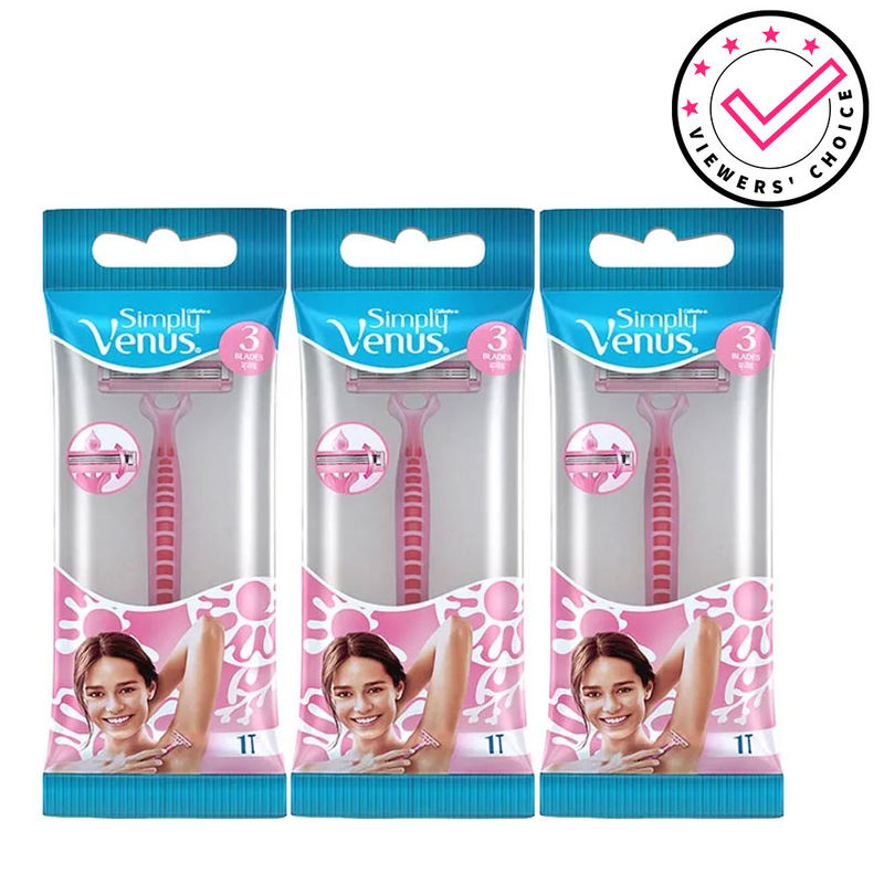 Buy Gillette Venus 3 Simply Razor for Women - Pack of 3 Online