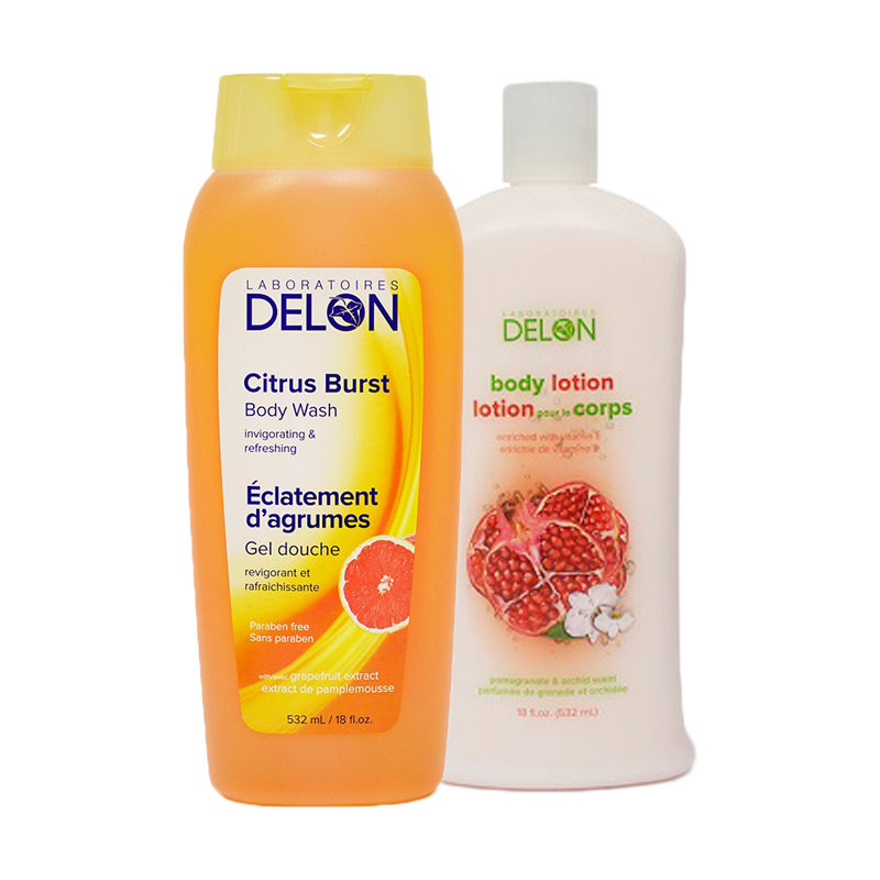 Delon Citrus & Orchid Treatment Paraben Free Body Wash + Lotion Combo ...
