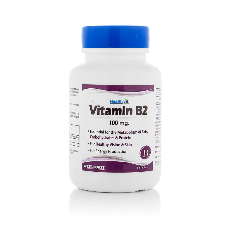 Buy HealthVit Vitamin B2 Riboflavin 100 Mg 60 Tablets Online