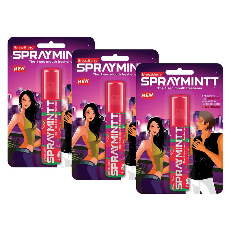 Buy Spraymintt Mouth Freshener Breezeberry - Pack of 3 Online