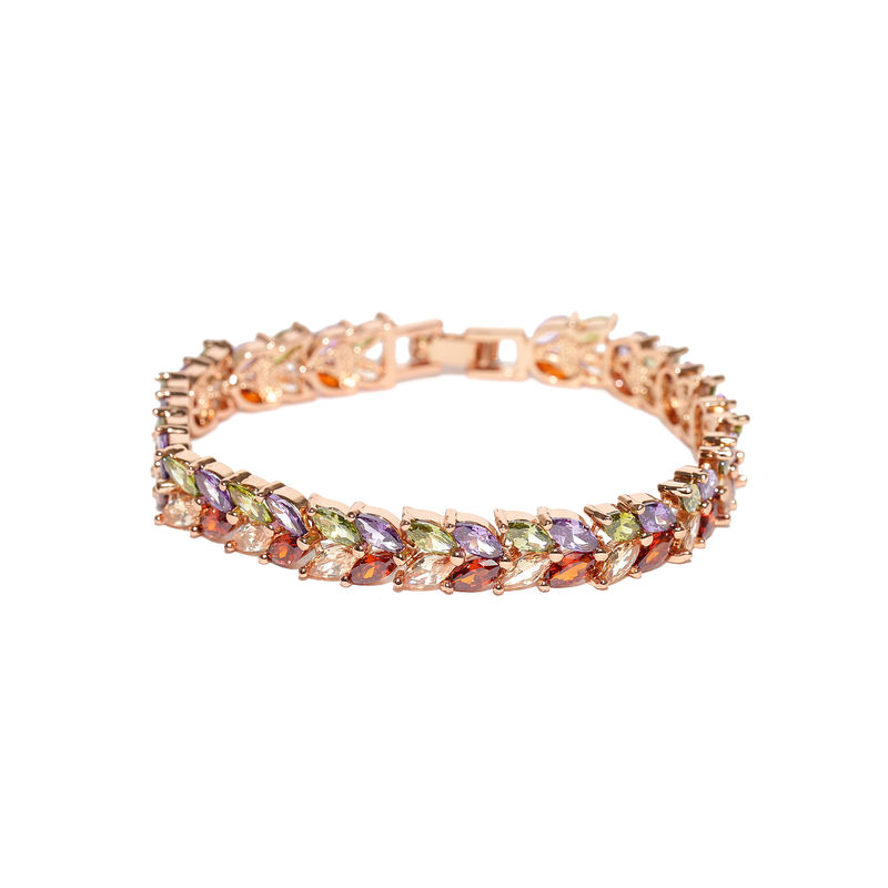 Buy Jewels Galaxy Gold-Toned And Red Rose Gold-Plated Handcrafted Link ...