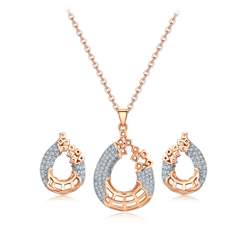 Jewels Galaxy Gold-Toned CZ Stone-Studded Jewellery Set: Buy Jewels ...