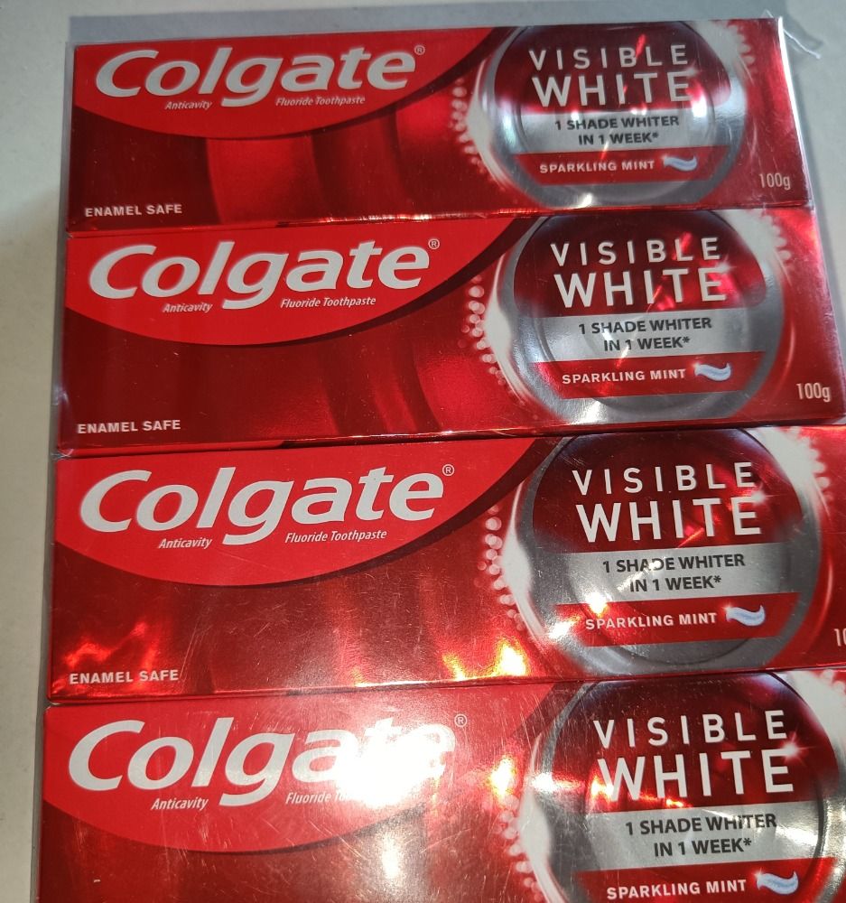 Colgate Visible White Toothpaste Teeth Whitening, Stain Removal - Pack ...
